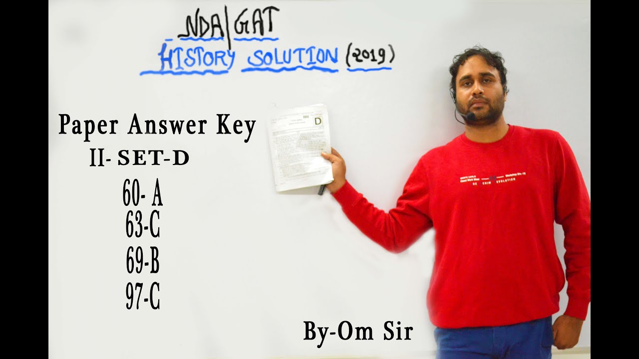 NDA GAT PAPER 2 ANSWER KEY 2019 history Solution - To Exam Pattern ...