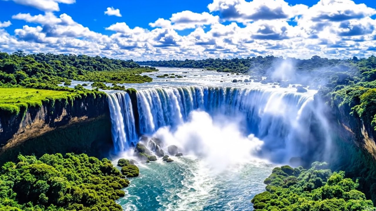 Spectacular Natural Waterfall Calm & Refreshing Nature |Soothing ...