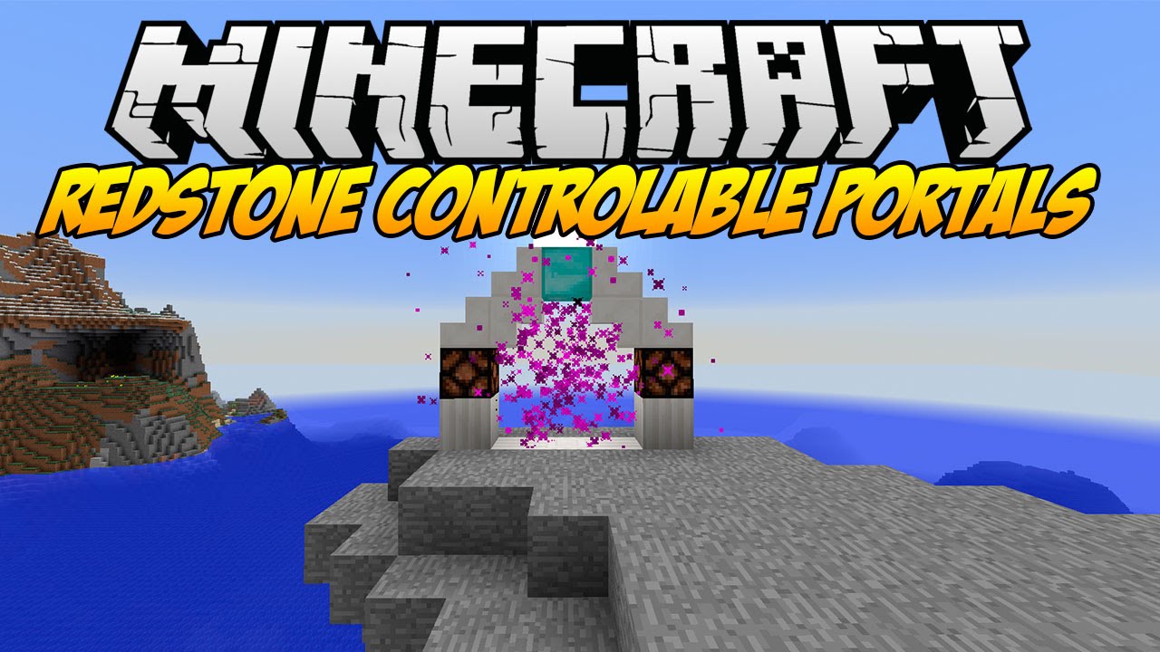 Redstone controllable multiblock portals in vanilla Minecraft - YouTube