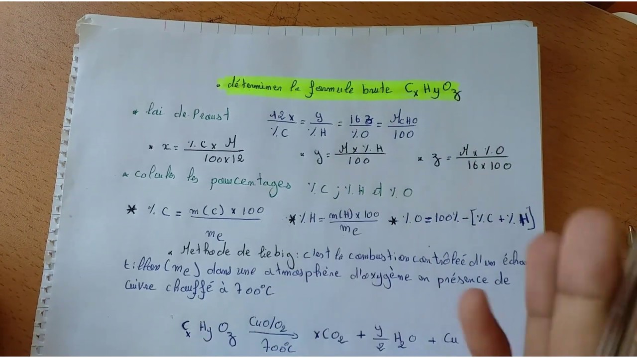 détermination de la formule brute - YouTube