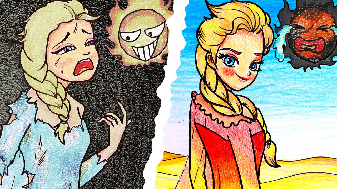 FROZEN ELSA Dresses Up Rainbow Dress - FB Stop Motion Paper - YouTube