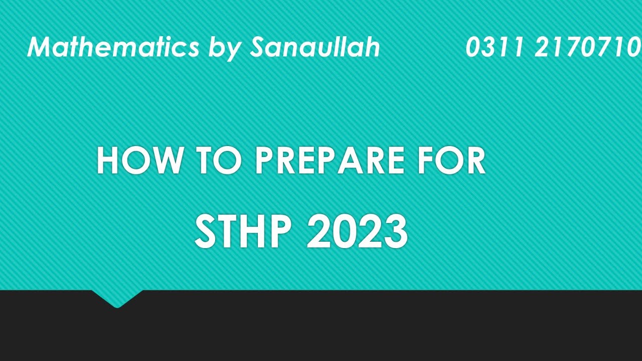 STHP-2023 - Regarding Preparation - YouTube