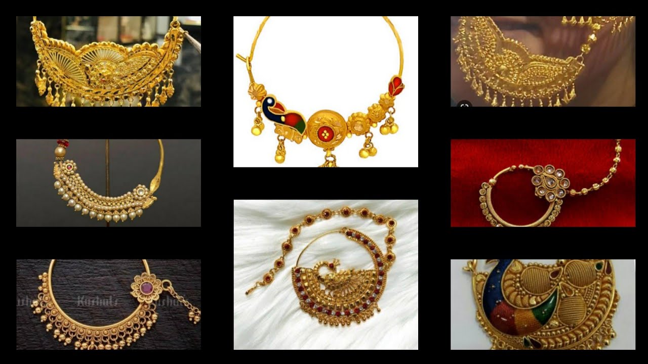 Gold Nath Designs | Gold nathiya ka design | nose ring | nath design ...