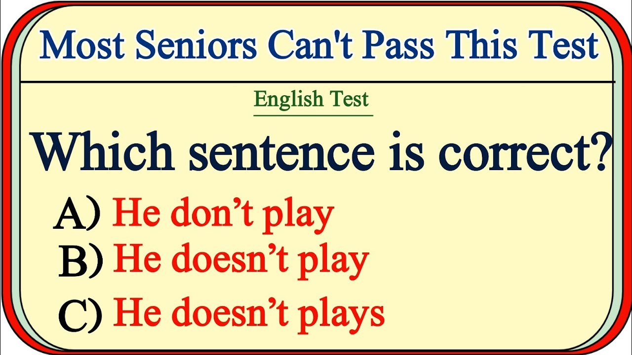 MIXED ENGLISH GRAMMAR:MOST SENIORS CAN'T PASS THIS TEST - YouTube