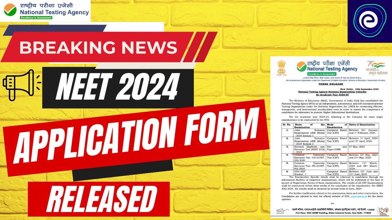 NEET 2024 APPLICATION FORM Out !! | REGISTRATION Start🔥 I How to Fill ...