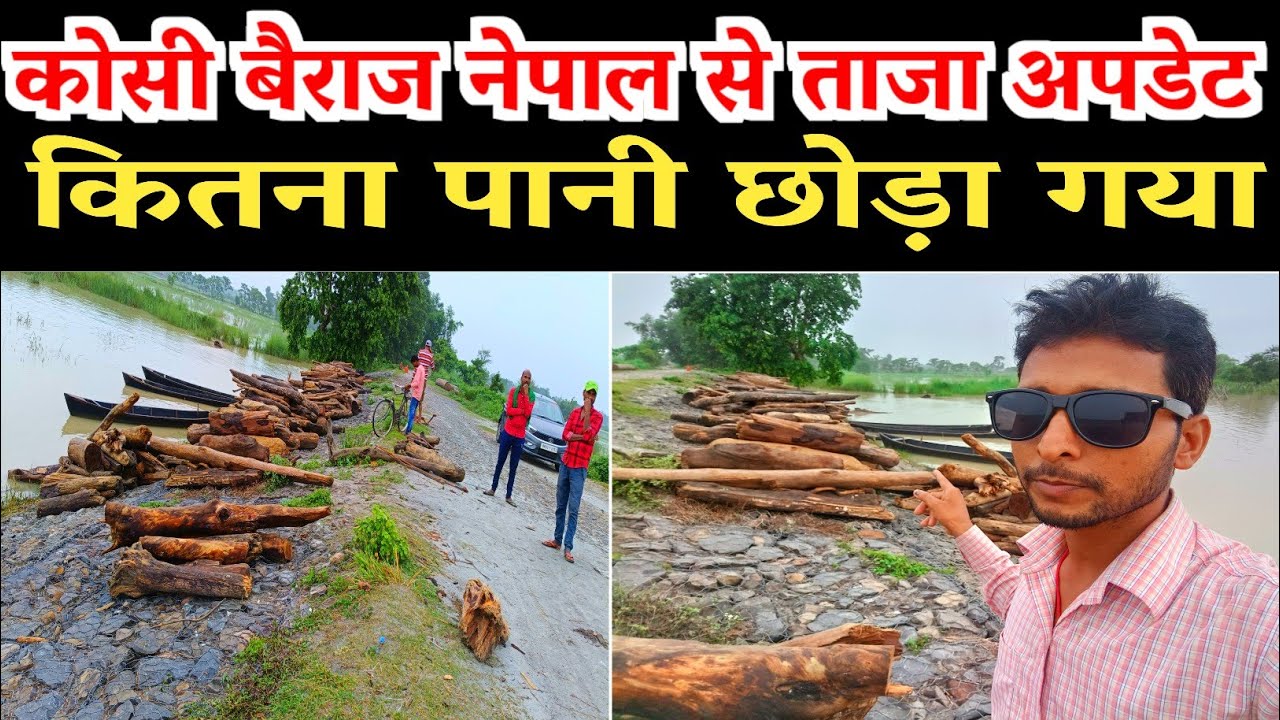 Koshi barrage Nepal l कोसी बैराज नेपाल से ताजा अपडेट l कितना पानी छोड़ा ...