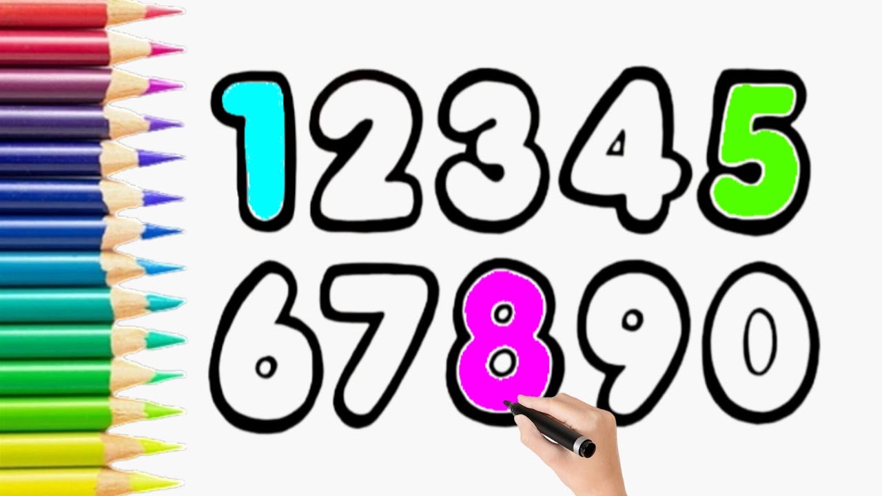 How to draw cute and easy numbers | Easy drawing for kids #coloring # ...
