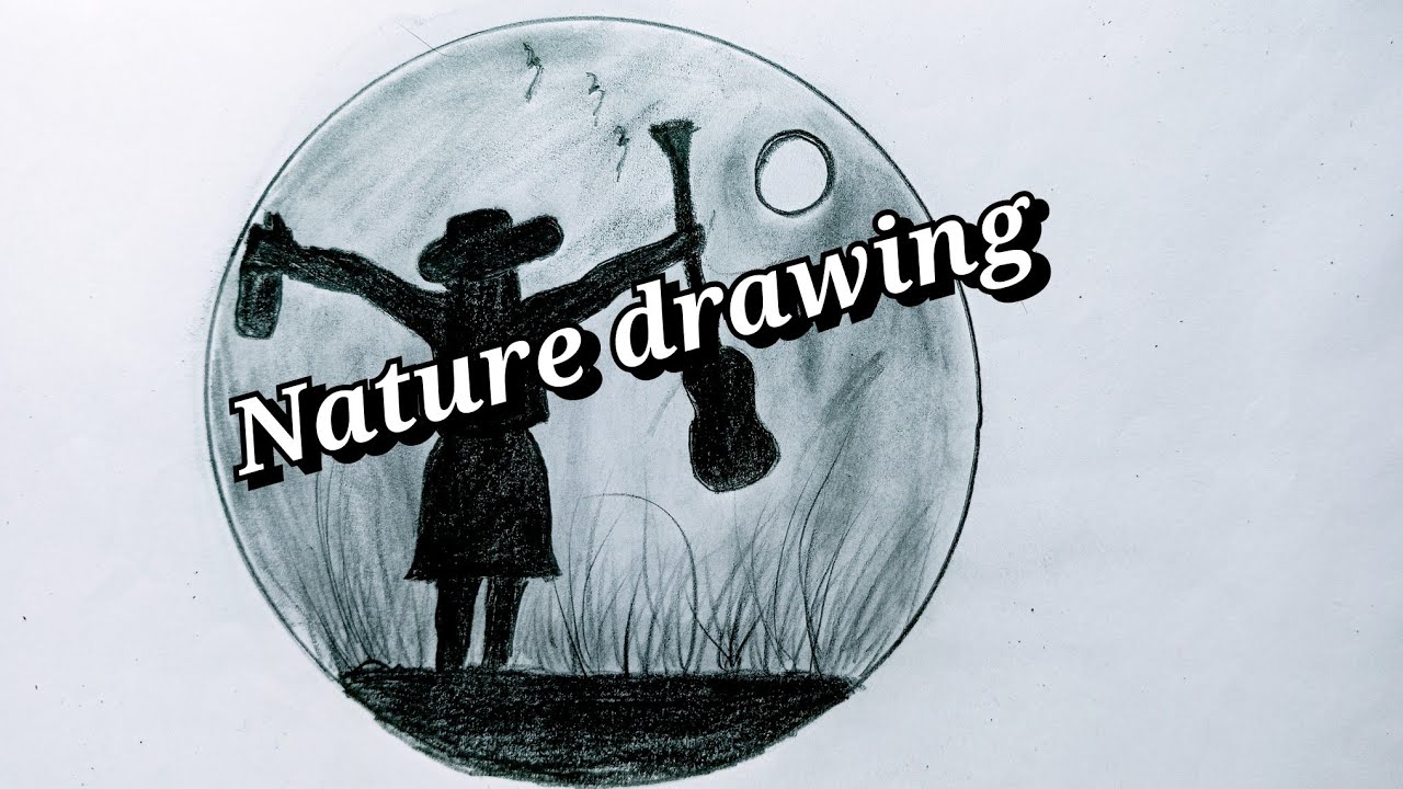 How to draw a nature drawing, easy nature drawing step by step, simply ...