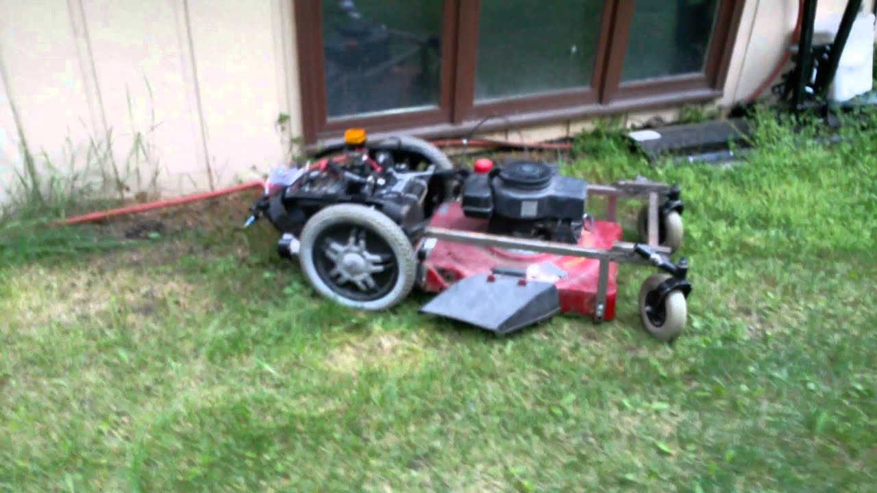 Remote control lawn mower..neighbors were amaze. - YouTube