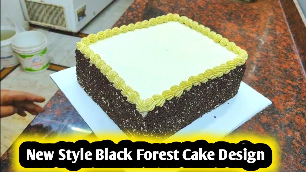 Square Black Forest Cake Design | Bilkul Naya Design Hai Square Cake ...
