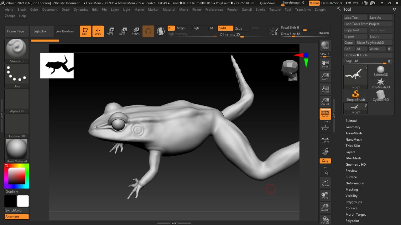 Creating a Frog on ZBrush - Part 2 - YouTube