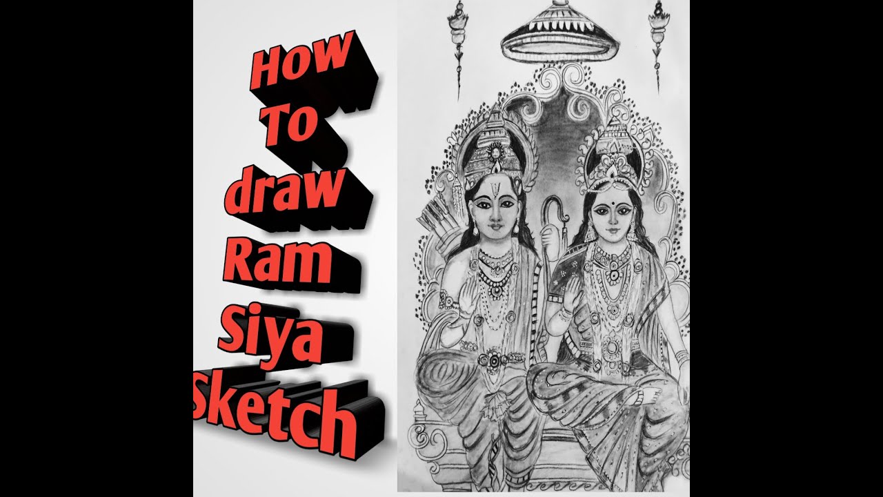 How To Draw Ram Sita Sketch || With Charcoal Pencil || - YouTube