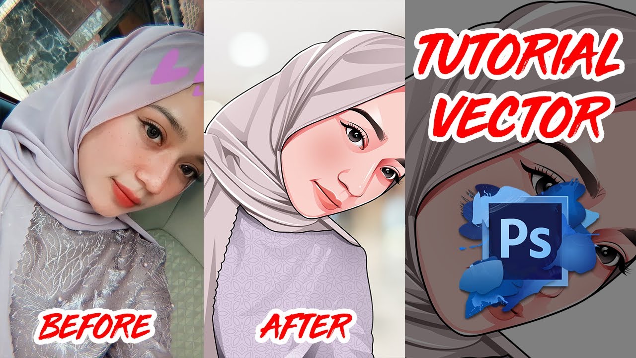 TUTORIAL VEKTOR (SPEED ART) - CARA MEMBUAT VEKTOR DI PHOTOSHOP - YouTube