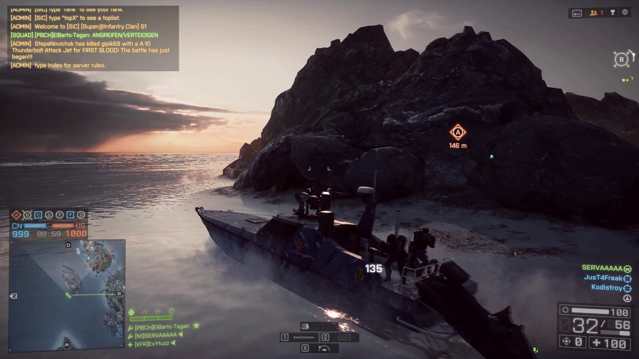 BF4 - Naval Strike RCB Boat vs 2 Boats and RPG on Attack Heli - YouTube