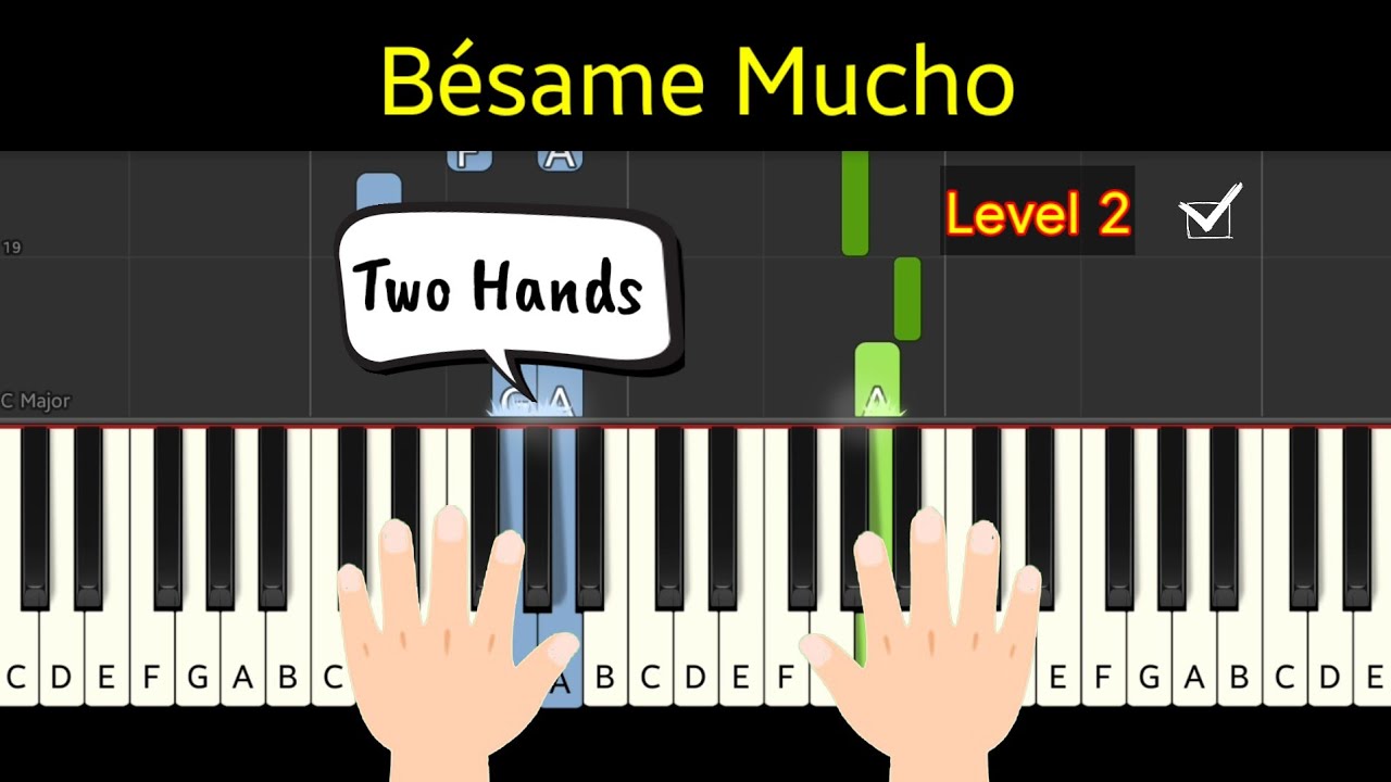Bésame Mucho | piano tutorial level 2 (two hands) - YouTube