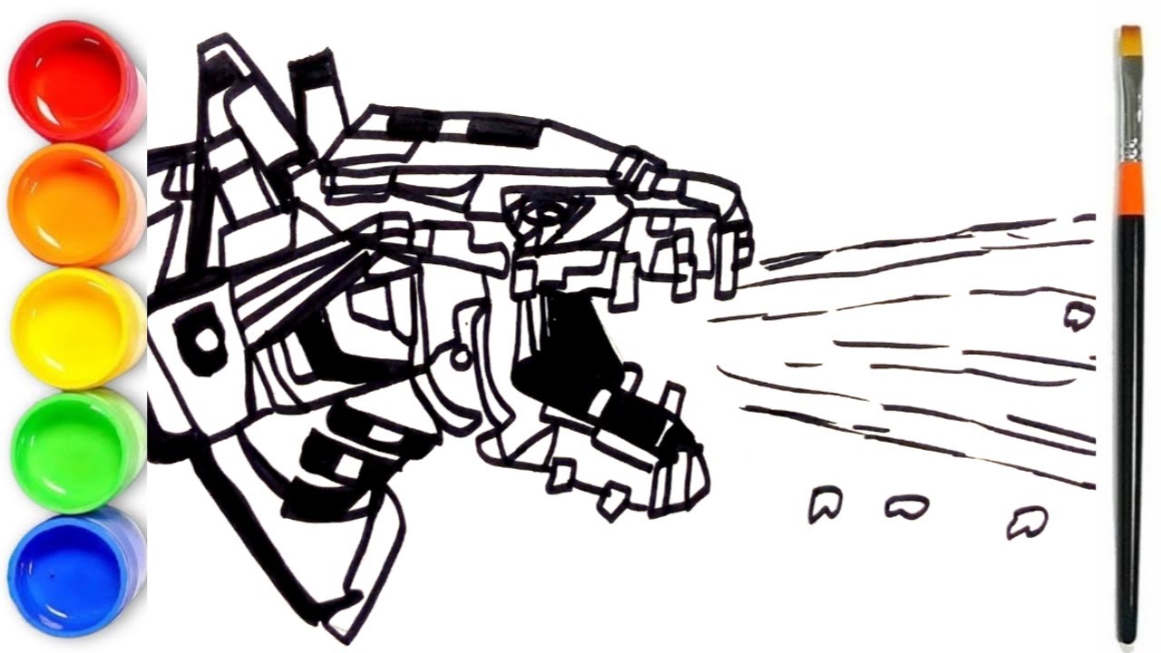 How to Draw MECHAGODZILLA FACE - YouTube