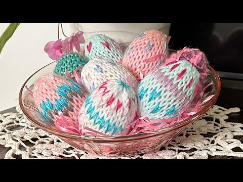 Easter Eggs With Duplicate Stitching ~ Addi, Sentro, Circular Knitting
