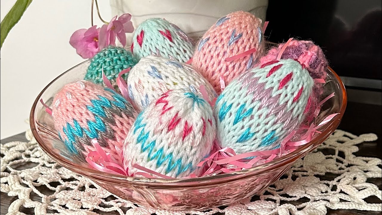 Easter Eggs With Duplicate Stitching ~ Addi, Sentro, Circular Knitting ...
