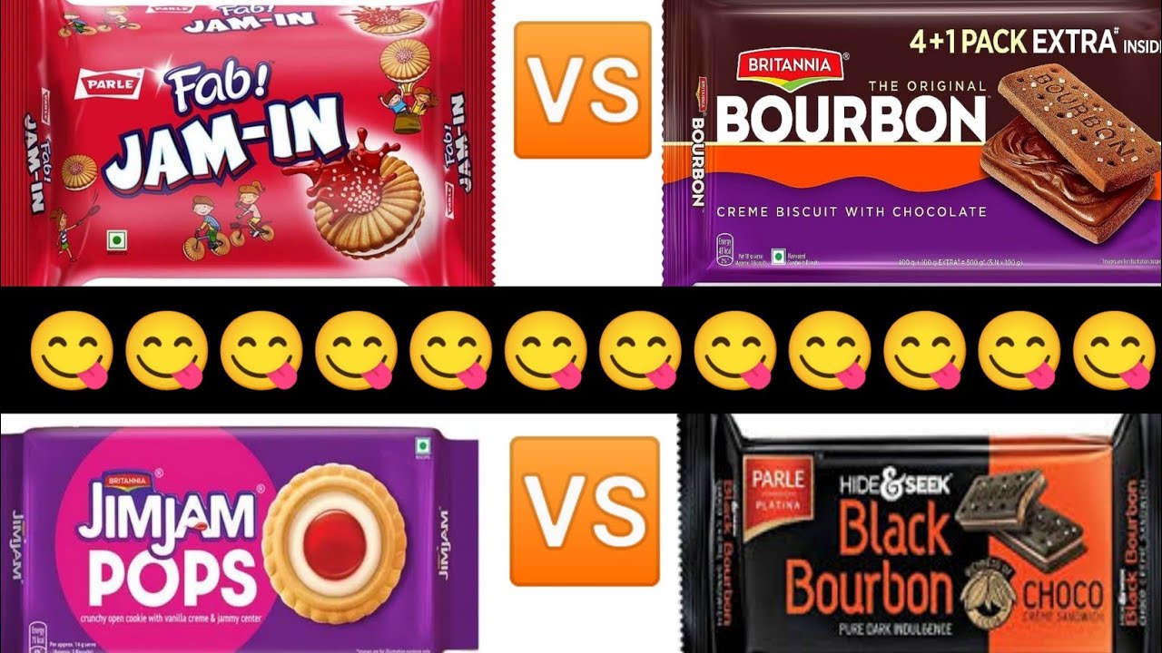 Parle Fab Jam-In 🆚Britannia Bourbon||Parle Jimjam Pops 🆚 Hide & Seek ...