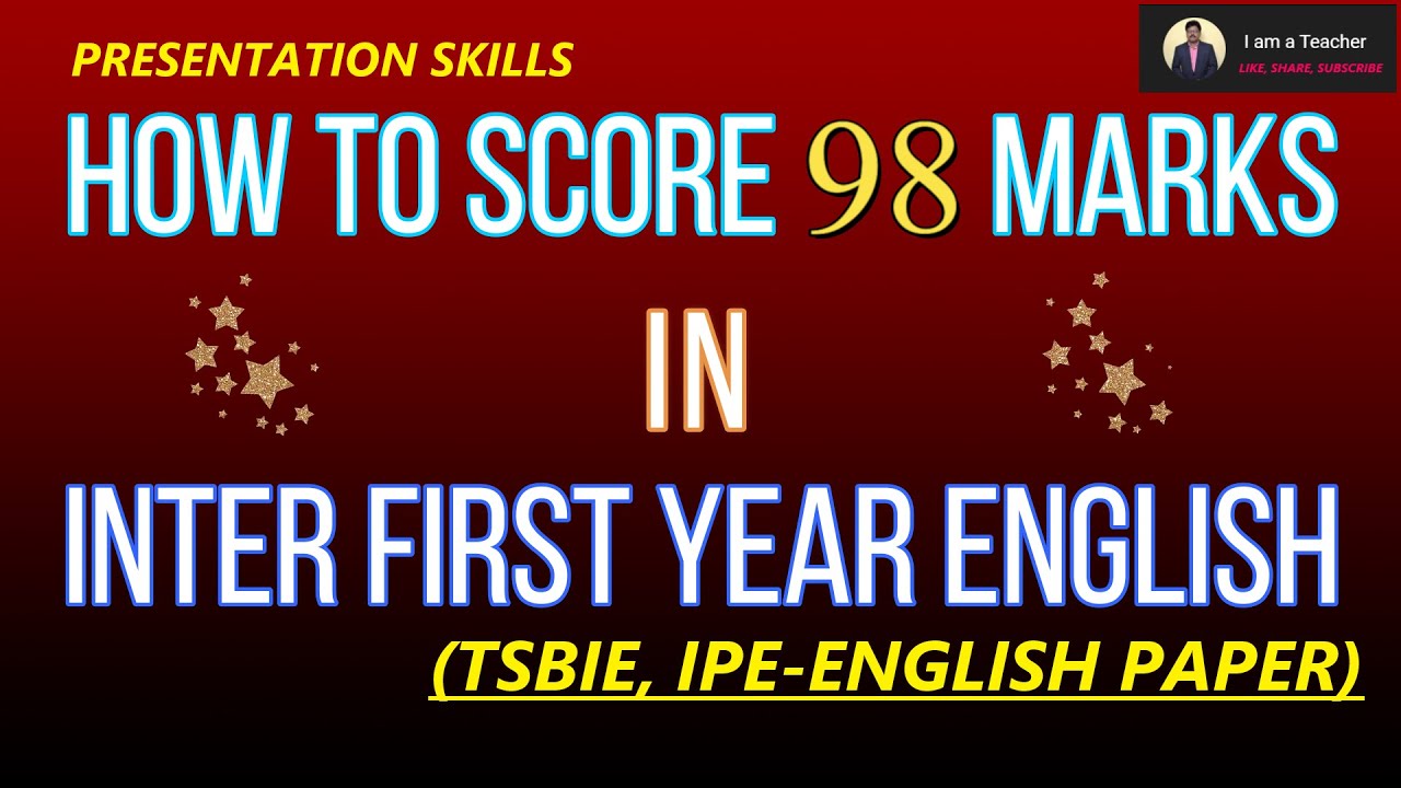 How to Score 98 in Inter First Year English..? |Presentation Skills ...