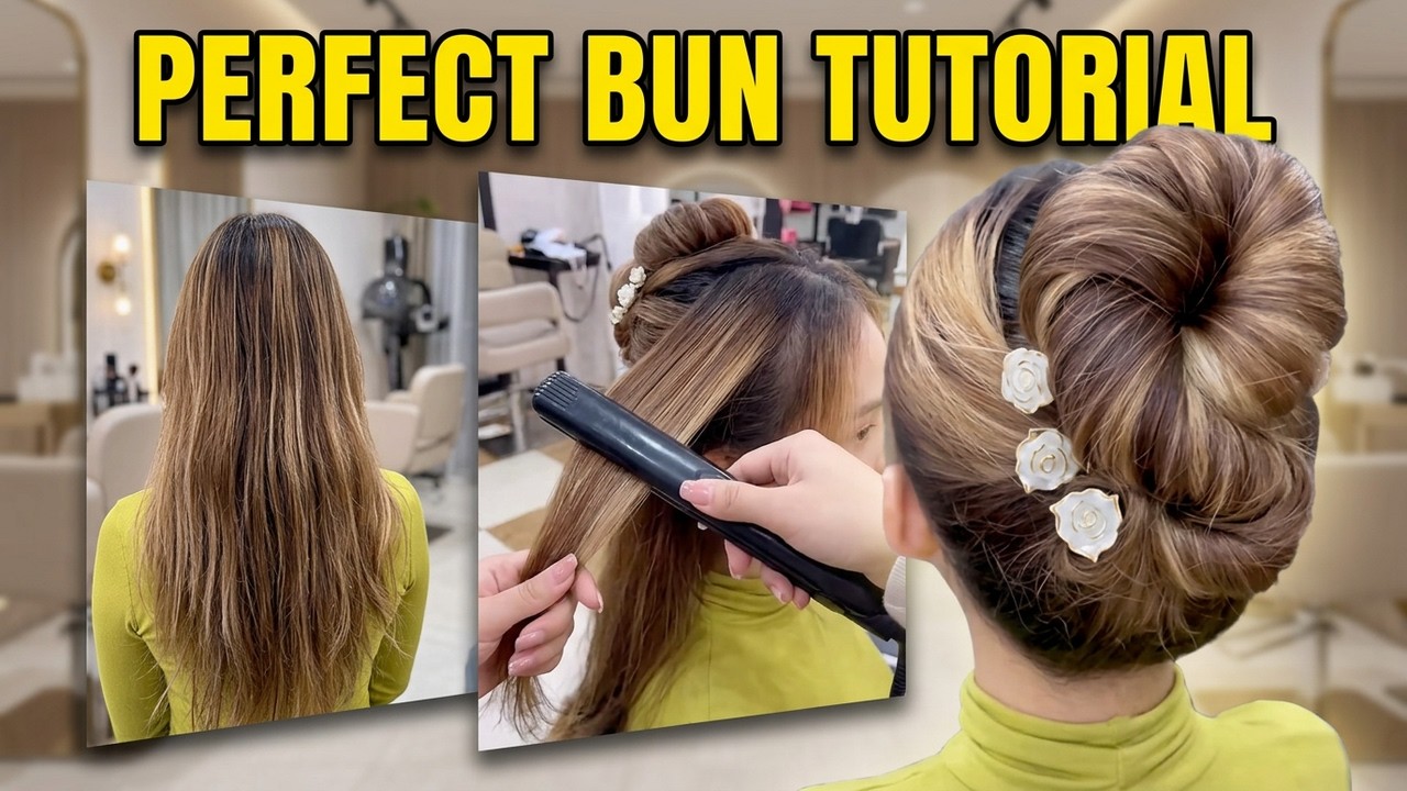 How to do beautiful bun drop hairstyle | Bun drop long hair - YouTube