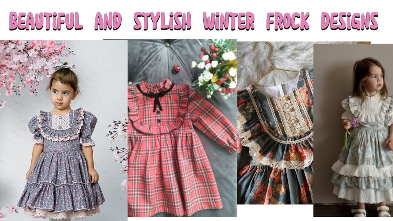 😱🔥Most Beautiful little girls winter frocks designs. چھوٹی بچیوں کے ...