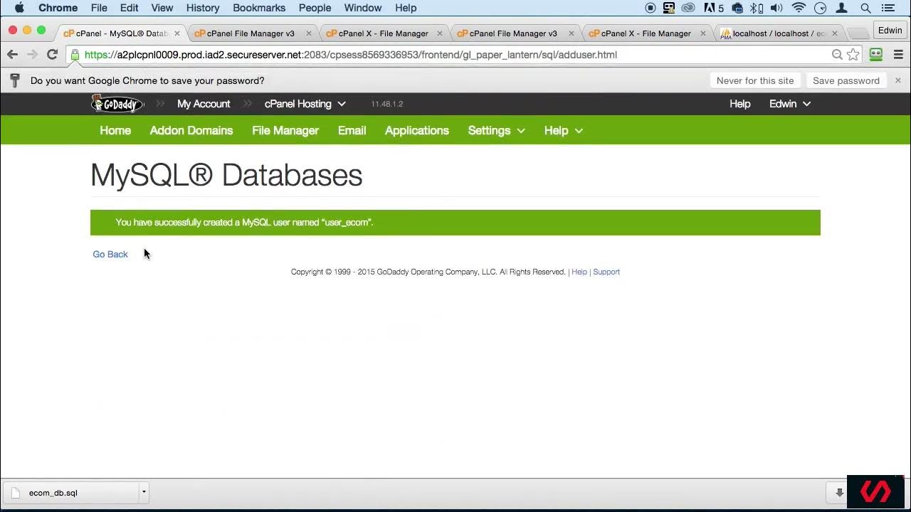 98 Creating Database in C Panel and Exporting and Inporting our ...