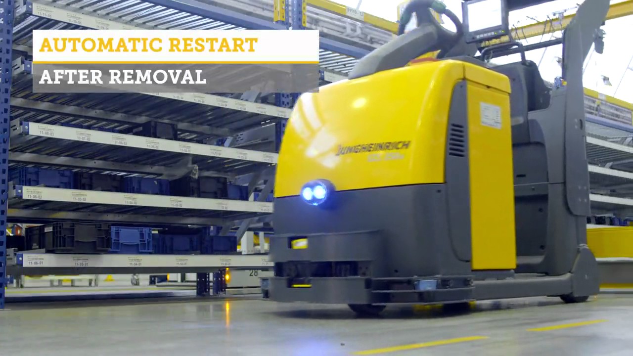 AGV - Automated Tow Tractor EZS 350a - YouTube