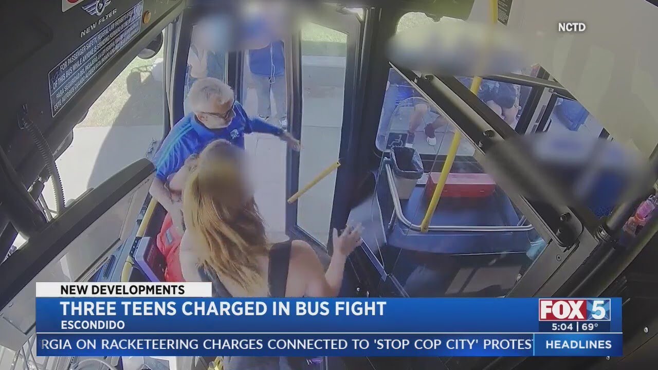 Three Teens Charged In Bus Fight - YouTube