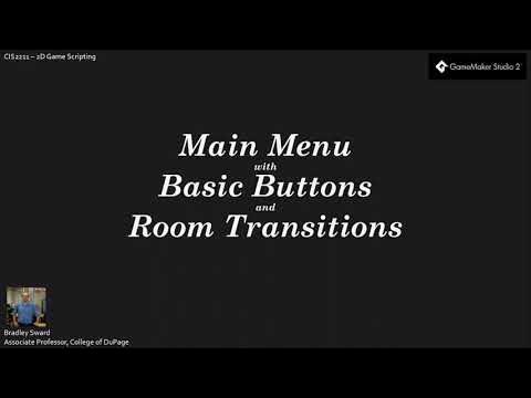 GameMaker Studio 2 - Main Menu with Basic Buttons and Room Transitions - YouTube