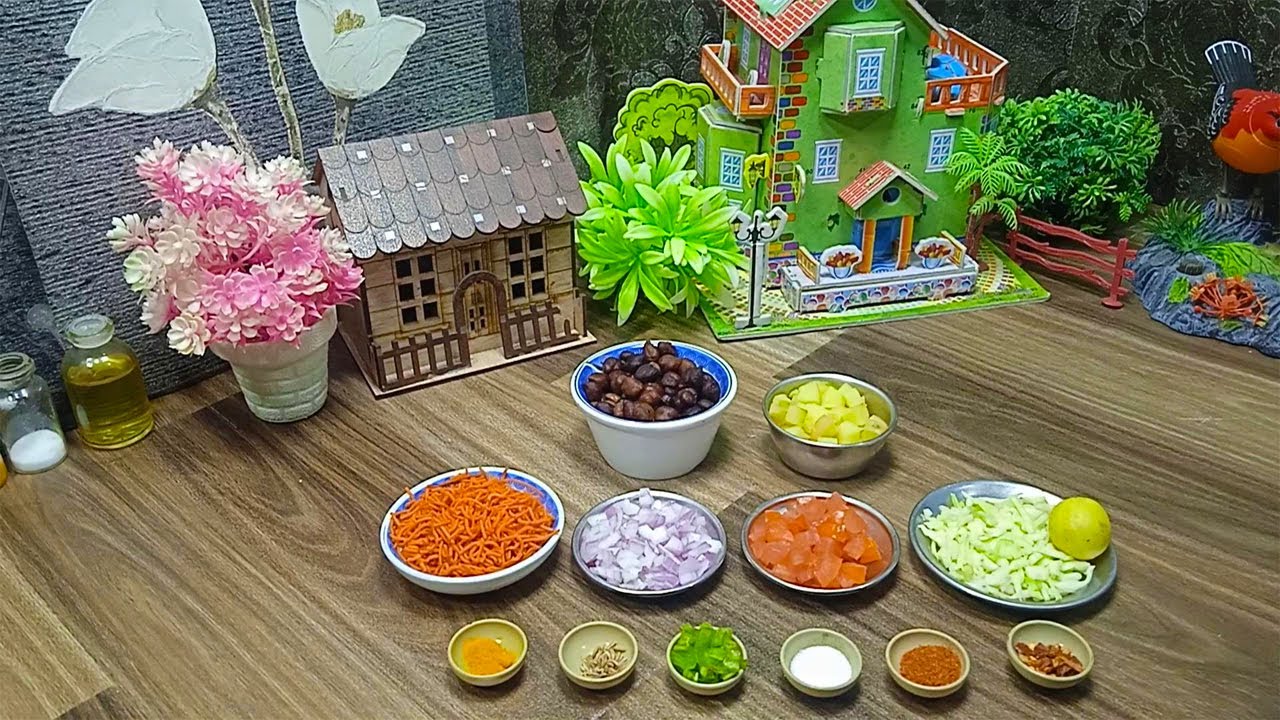 Miniature Chana Chaat Recipe By Night Mini Food - YouTube