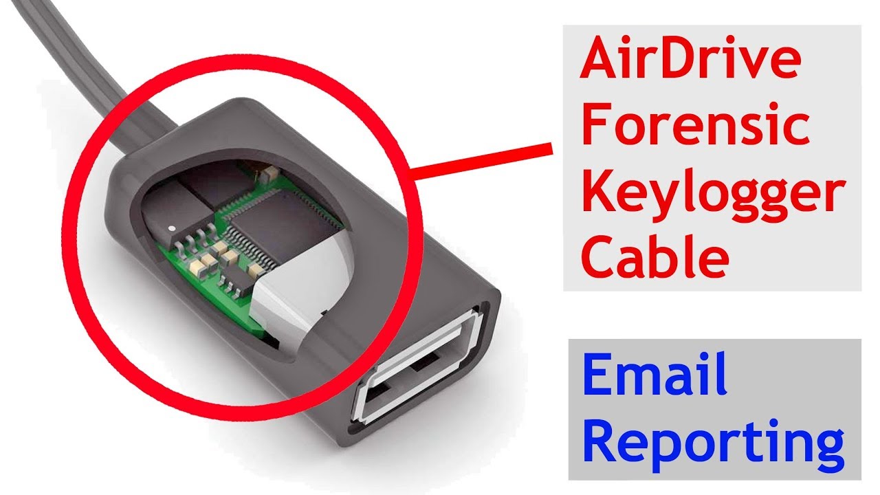 AirDrive Forensic Keylogger Cable Pro Email Reporting - YouTube