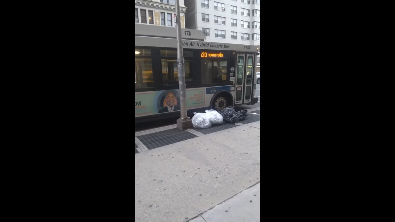 Manhattan, New York - M20 Bus Route - Hybrid Electric Bus - YouTube