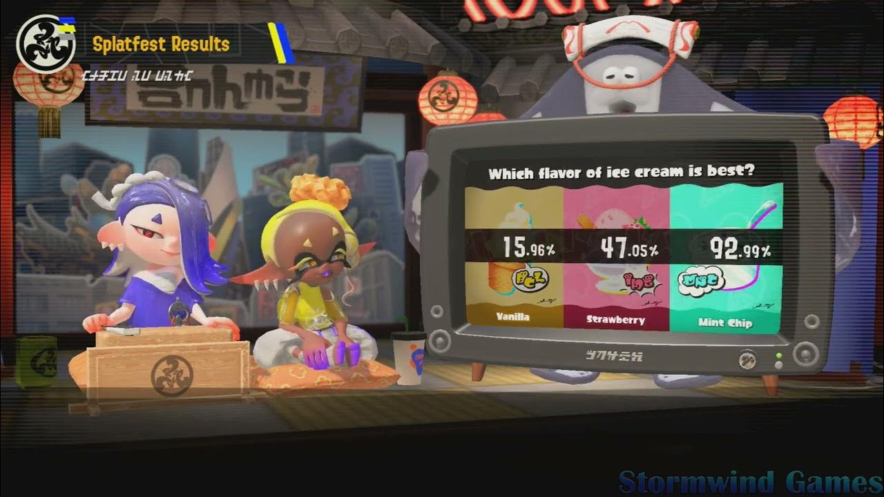 Splatoon 3 - Ice Cream Splatfest Results | Vanilla Vs Strawberry Vs Mint Chip Splatfest Results ...