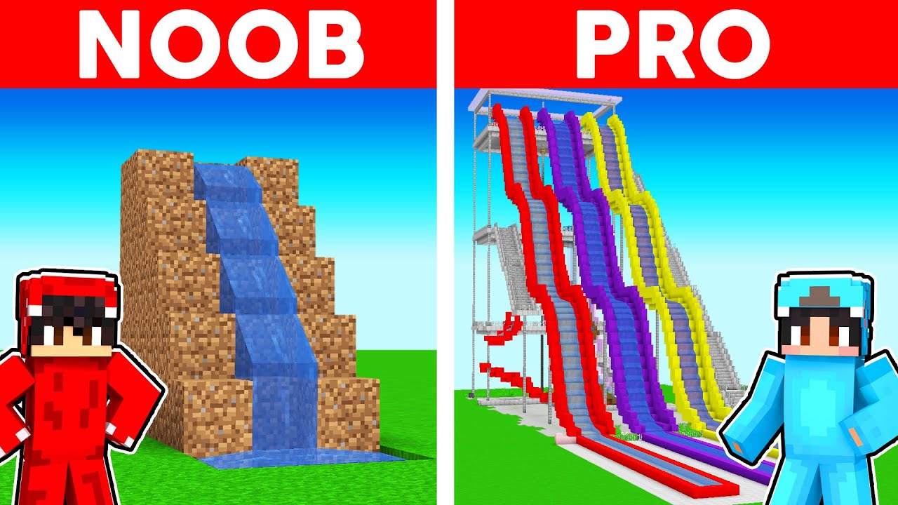 GIANT Water Park BUILD CHALLENGE in Minecraft - YouTube