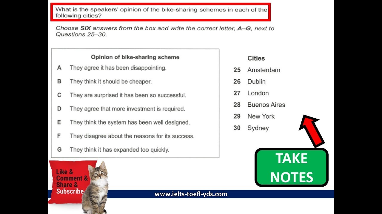 IELTS LISTENING CHOOSE 6 ANSWERS FROM THE BOX - YouTube