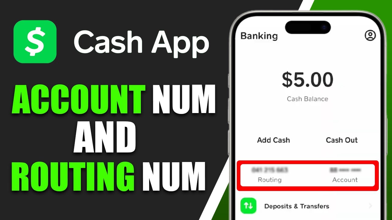 How To Find Account Number And Routing Number On Cash App - YouTube