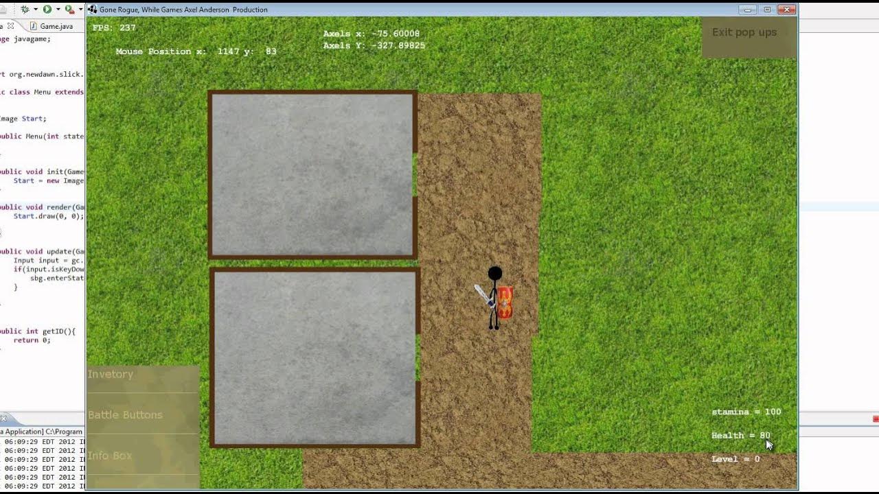 Java rpg game update 1(Gone Rogue) - YouTube