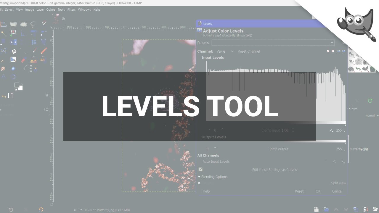GIMP: How to use Levels Tool. - YouTube