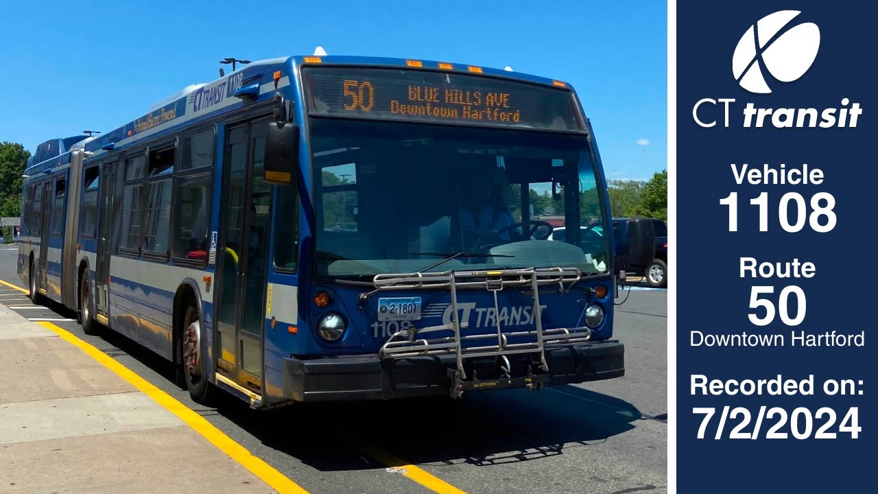 Bus Ride | CTtransit #1108 on the 50 to Downtown Hartford - YouTube