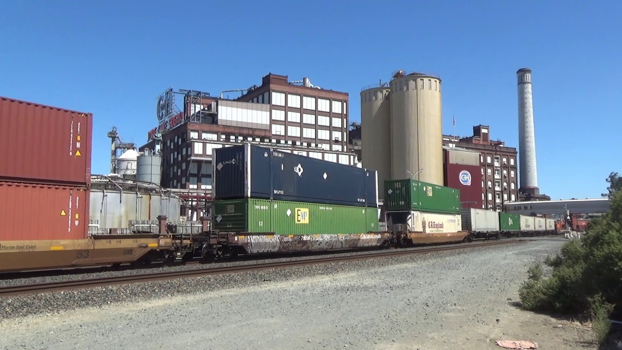 UP 8820 Heads a Stacker by C and H 03sep19 - YouTube