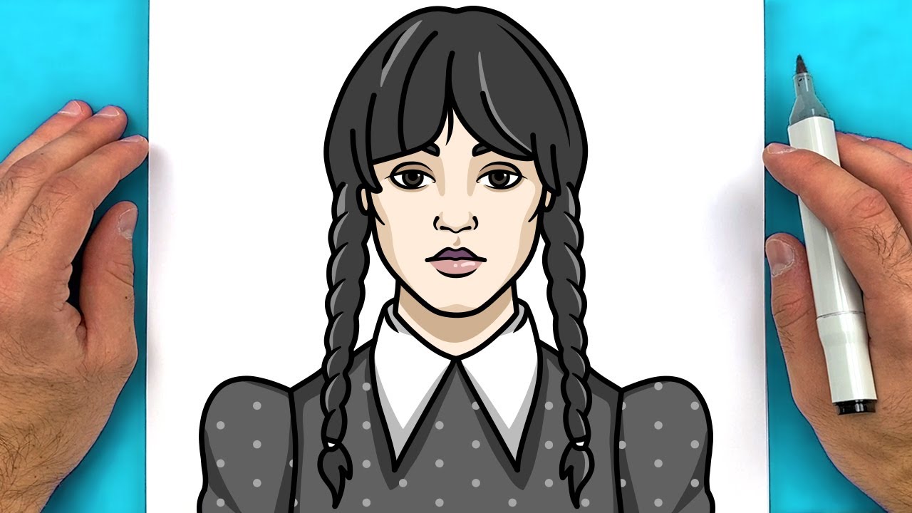 HOW TO DRAW WEDNESDAY ADDAMS | Wednesday (Netflix) - Easy Step By Step ...