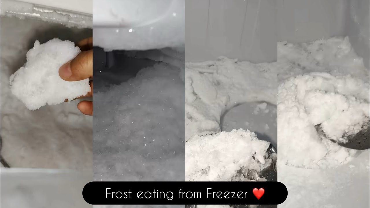 Frozen Freezer 😋 Frost eating out from Freezer 😌scraping and enjoying🥰 ...