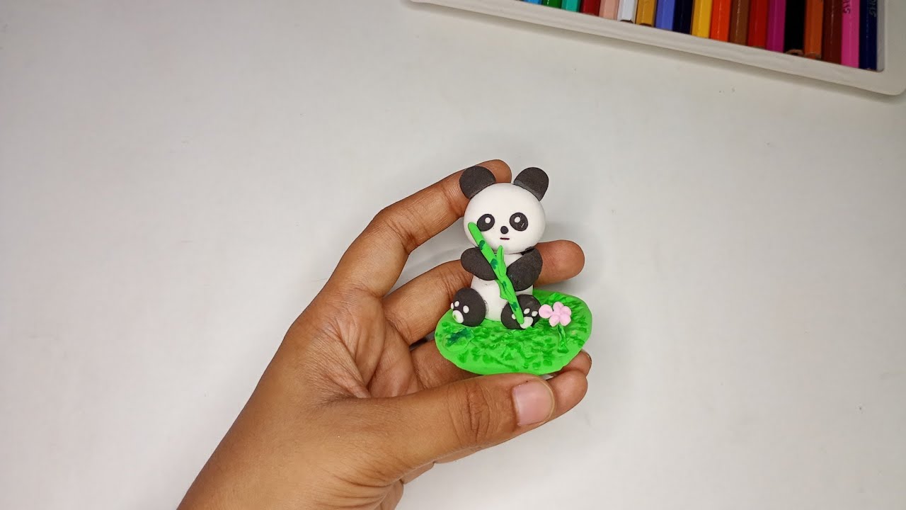 DIY Panda Clay Art | Panda Clay Art Tutorial | Clay Video, Clay Art ...