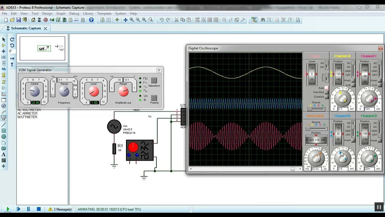 DSB-SC AM Generation with AD633 Analog Multiplier IC - YouTube