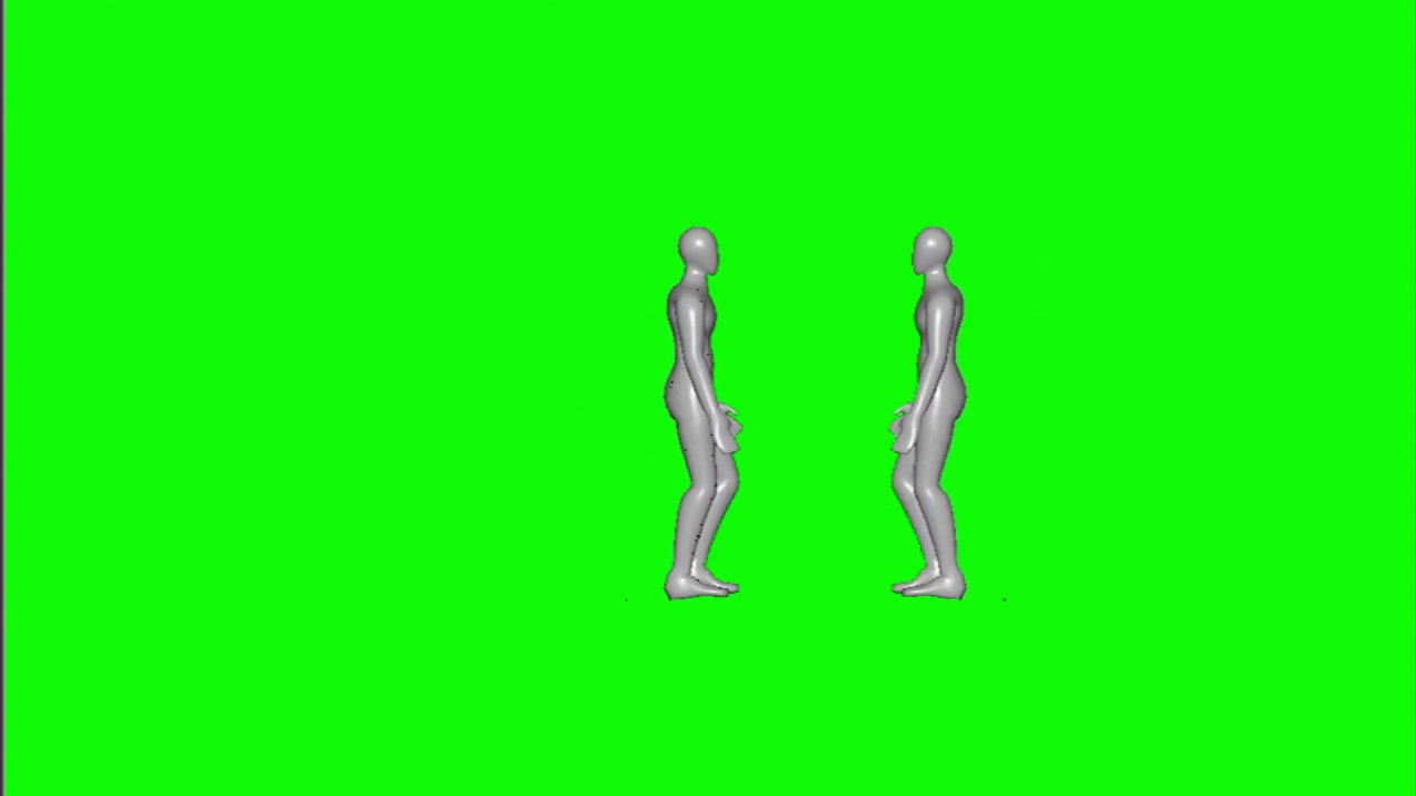 3D character walk on green screen - YouTube