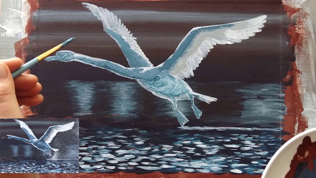 Swan Acrylic Painting / Paentio Acrylig Swan - YouTube