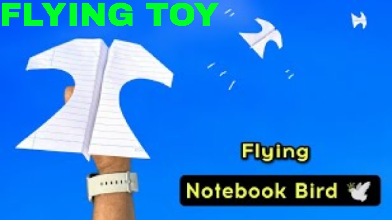 how to make flying boomerang (notebook bird), paper flying notebook ...
