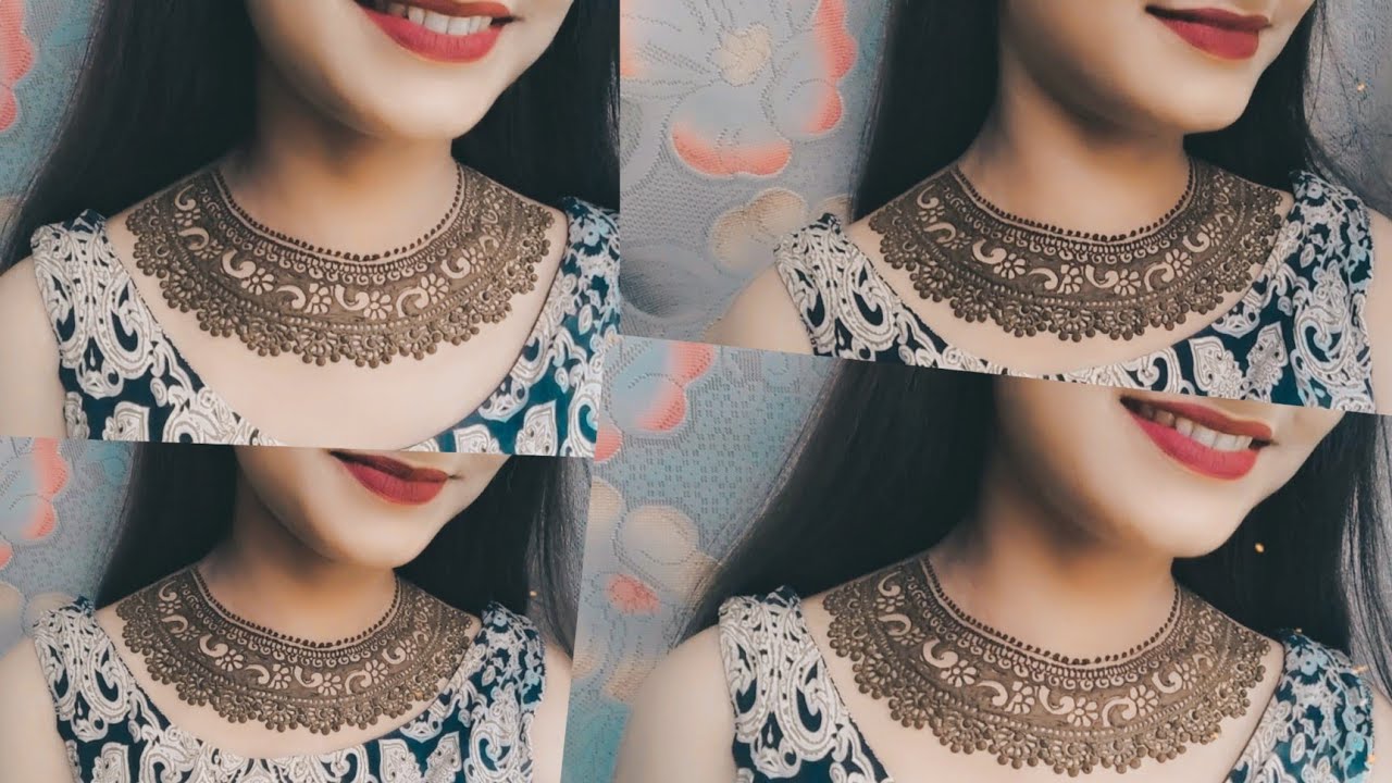Stylish Neck Mehndi Design||Neck Henna Design||Easy And Beautiful ...