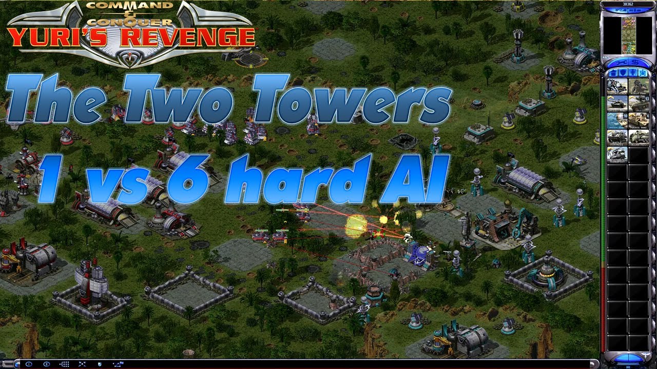 Red Alert 2 | The Two Towers | 1 vs 6 hard AI - YouTube